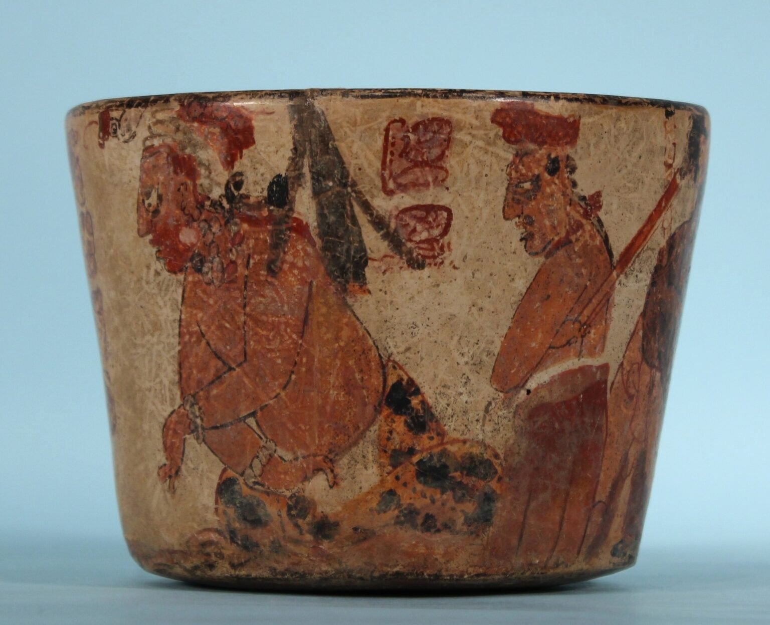 Maya Polychrome Vase with Two Priests - Hixenbaugh Ancient Art