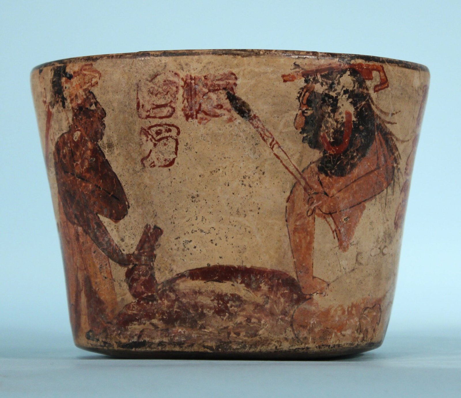Maya Polychrome Vase with Two Priests - Hixenbaugh Ancient Art