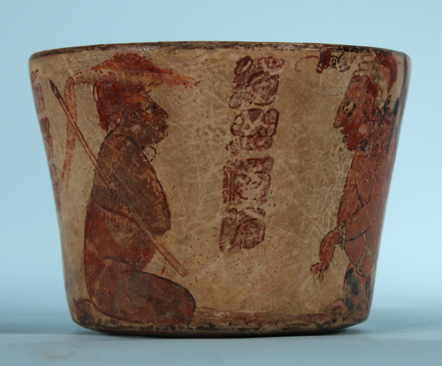 Maya Polychrome Vase with Two Priests - Hixenbaugh Ancient Art
